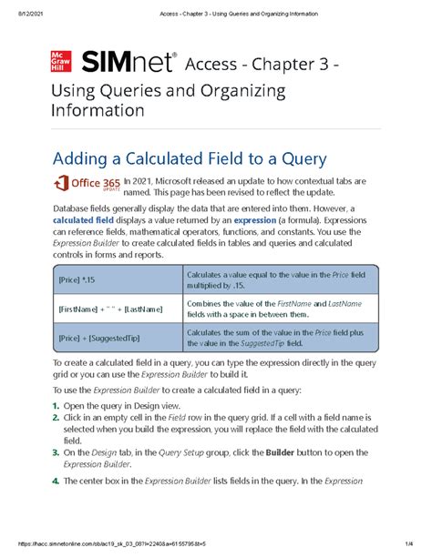 Access Chapter 3 Adding Calculated Field To Query Access