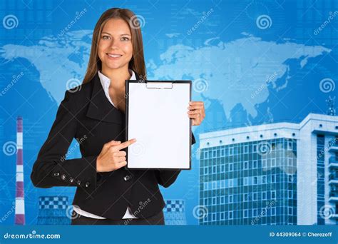 Businesswoman With World Map Graphs And Building Stock Illustration Illustration Of Contact