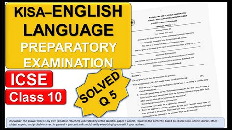 Kisa English Language Paper 1 Preparatory Examination 2023 Solved
