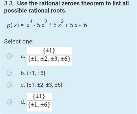 solved 3 3 use the rational zeroes theorem to list all