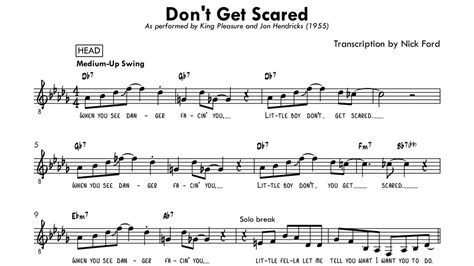 Dont Get Scared King Pleasure Transcription