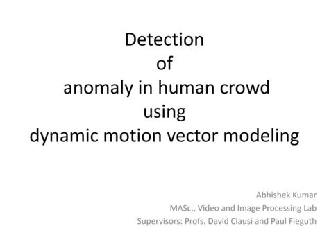 Masters Seminardetection Pptx 3 D Graphics Computer Software And Applications