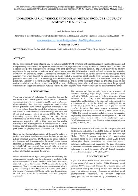 Pdf Unmanned Aerial Vehicle Photogrammetric Products Accuracy Assessment A Review
