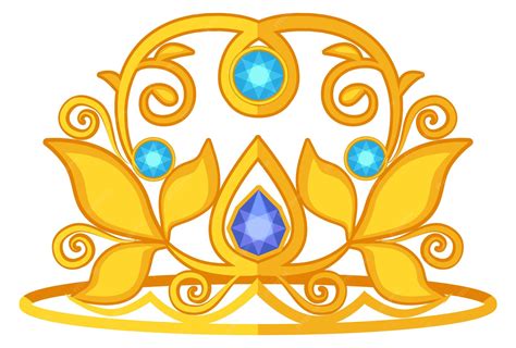 귀중한 보석으로 된 여왕 왕관 황금 왕관 아이콘 프리미엄 벡터