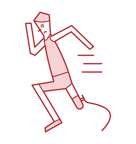 의족을 가진 육상 선수남성의 일러스트 무료 일러스트 소재집 Kukukeke