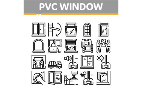 Pvc Window Frames Collection Icons Set Vector Gráfico Por Pikepicture · Creative Fabrica