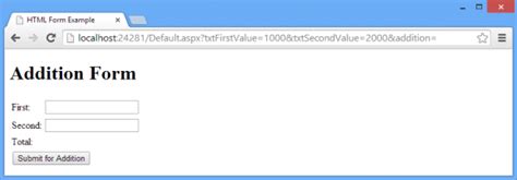 Working With Html Form In Asp Net Page Simple Example