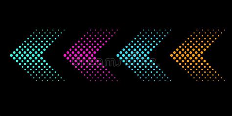 Halftone Arrows Pixel Colorful Arrows Vector Illustration Stock Image Stock Vector