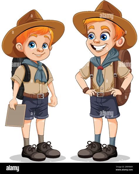 Scout Boy Cartoon Character Illustration Stock Vector Image And Art Alamy