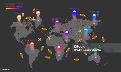 10 관련 회사 공장 세계지도 마크 포인트 인포 그래픽 디자인 벡터 일러스트레이션 Eps10 세계지도에 대한 스톡 벡터 아트 및 기타 이미지 Istock