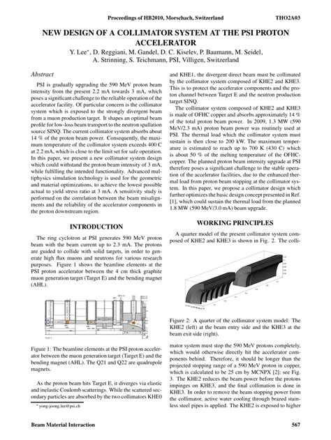 Pdf New Design Of A Collimator System At The Psi Proton Accelerator