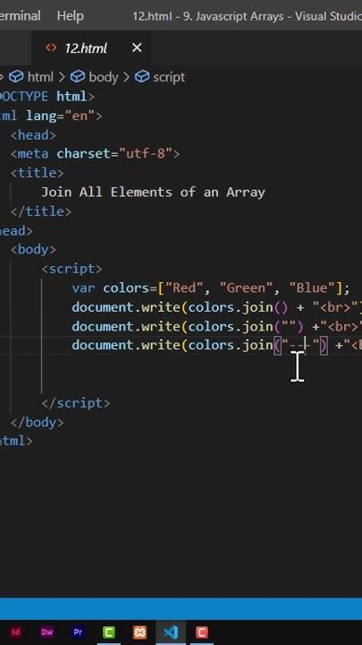 Join All Elements Of An Array Javascript Tutorial Coding