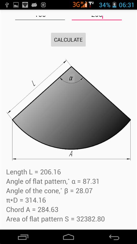 Flat Pattern Cone Calculator Apk For Android Download