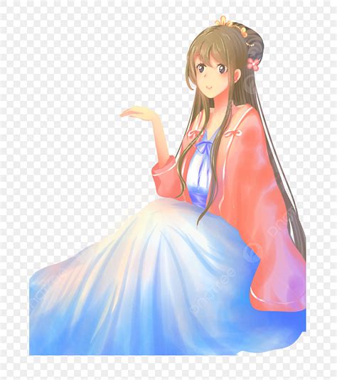 아름답고 긴 머리 일러스트 만지고있다 아름답고 만지고있다 소녀 Png 일러스트 및 Psd 이미지 무료 다운로드 Pngtree