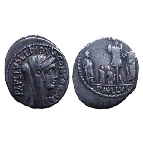 Roman Republic Lepidus And Perseus Denarius Jul2528 Lepidus