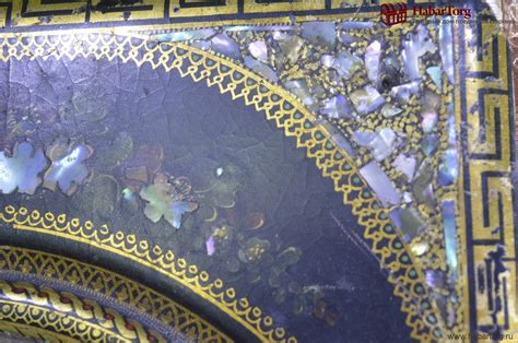 Купить Панно настенное Башни Папье маше перламутр роспись золочение 19 век Российская