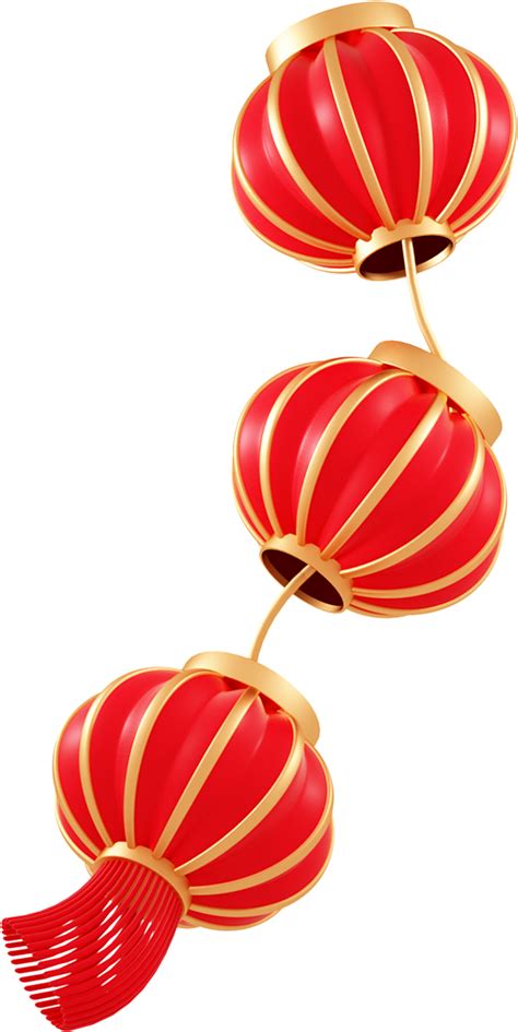 C4d一串新年灯笼3d