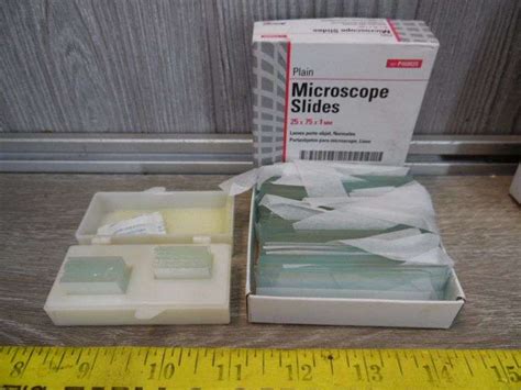 Microscope Slides Pocket Microscope Scale And Weights Dunker Auction
