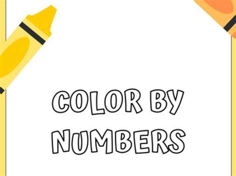 Colour By Numbers Booklet Teaching Resources