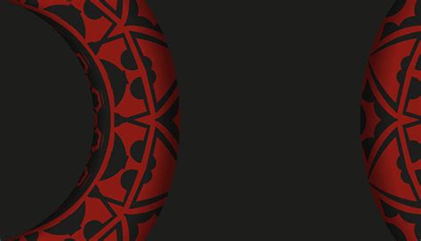 추상 패턴이 있는 검은색빨간색 색상의 인쇄 디자인 엽서를 위한 벡터 템플릿입니다 텍스트와 빈티지 장식품을 위한 장소로 초대준비