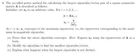 the so called power method for calculating the