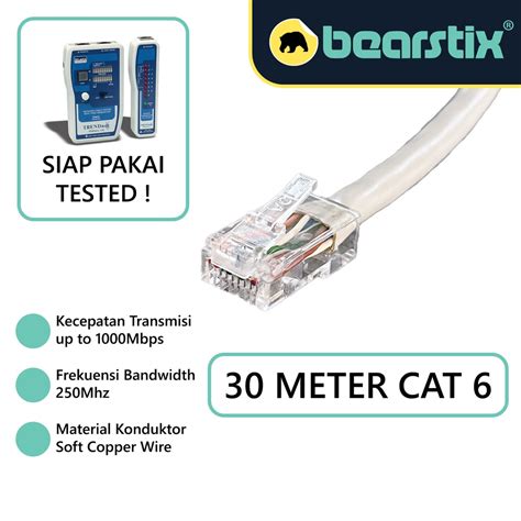 Jual Kabel LAN 30 Meter CAT 6 CAT6 RJ45 Ethernet Jaringan WIFI CCTV Server Router Modem Shopee