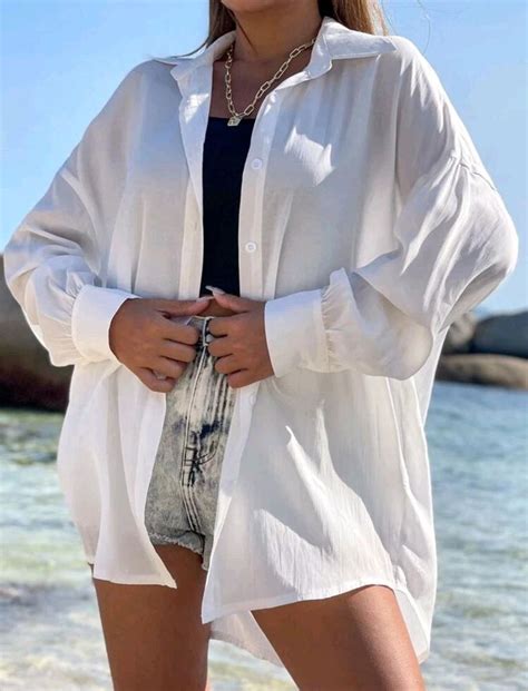 Shein Drop Shoulder Button Up Oversized Shirt Shirt Outfit Oversized