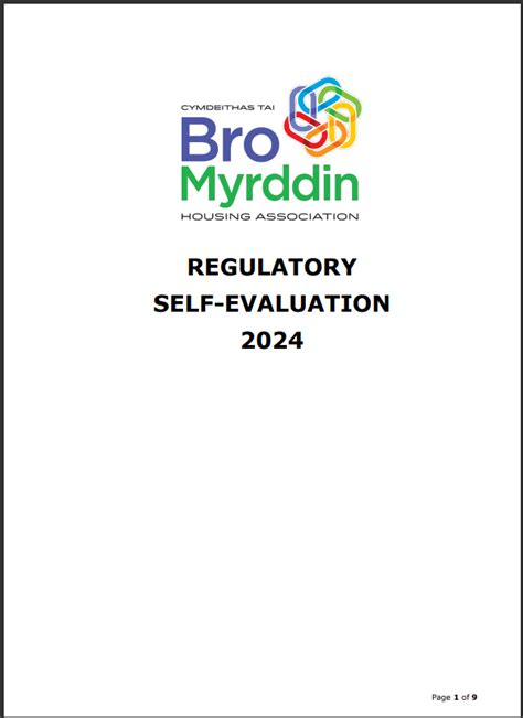 Regulatory Self Evaluation Bro Myrddin Housing Association