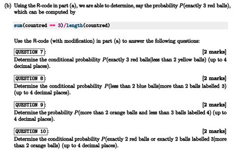 Solved Use R Or R Studio To Solve This Question An Urn