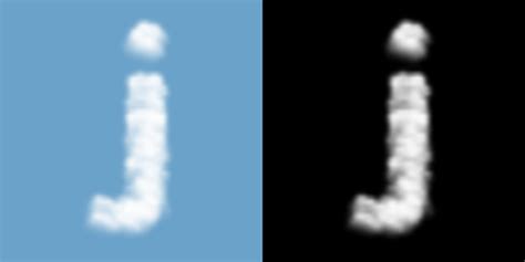 알파벳 소문자 설정 문자 J 구름 또는 연기 패턴 투명 그림 고립 된 플 로트에 파란 하늘 배경에 불투명 마스크 벡터 Eps 10 0명에 대한 스톡 벡터 아트 및 기타