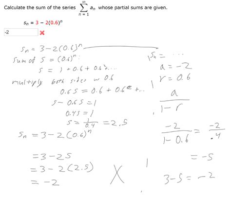 Solved Calculate The Sum Of The Series An Whose Partial Sums