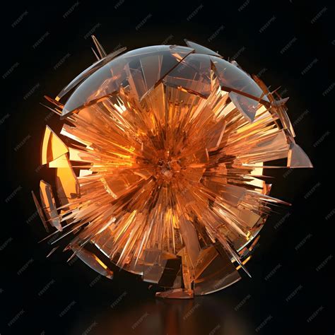 3d Inflated Effect Sculpture Abstract Shattered Glass Explosion
