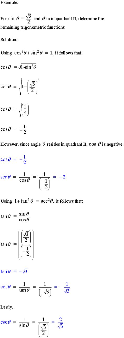Trig Pythagorean Identities