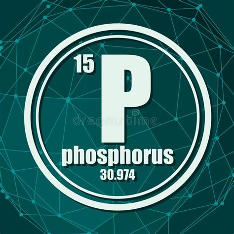 Phosphorus P Chemical Element Phosphorus Sign With Atomic Number Chemical 15 Element Of