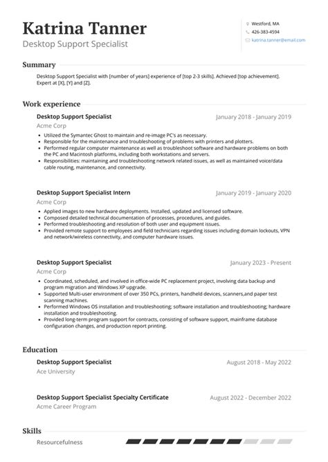 10 Desktop Support Specialist Resume Examples That Land Jobs
