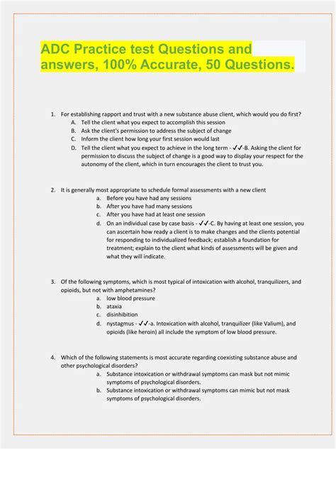 ADC Practice Test Questions And Answers Accurate Questions ADC Stuvia US