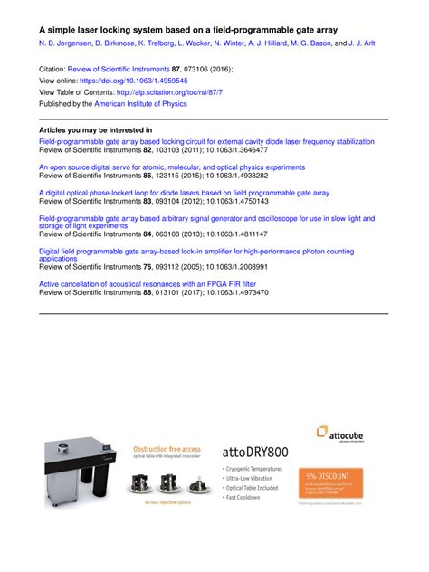 Pdf A Simple Laser Locking System Based On A Field Programmable Gate