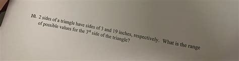 Solved Sides Of A Triangle Have Sides Of And Chegg Com