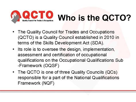 QCTO S Occupational Certificates Who Is The QCTO