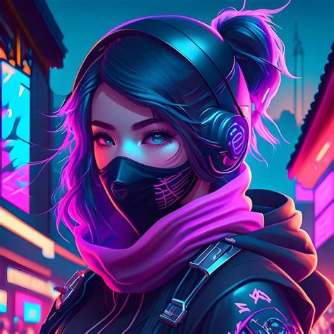 Premium Ai Image Anime Ninja Girl Illustration