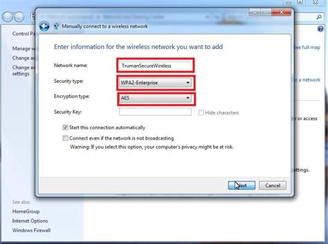 Connecting To Secure Wireless Network In Windows 7 Information