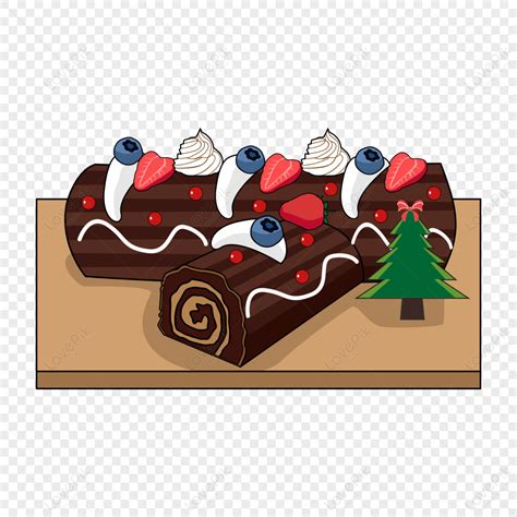 크리스마스 트리 케이크 Yule 로그 케이크입니다 크림 일러스트 맛있는 케이크 일러스트 크리스마스 케이크 일러스트 Png