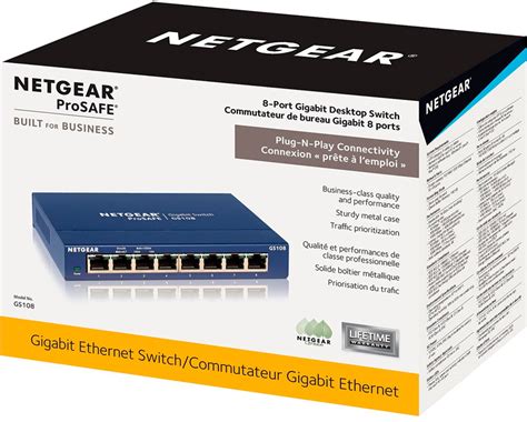 Customer Reviews NETGEAR 8 Port 10 100 1000 Gigabit Ethernet Unmanaged Switch Blue GS108 400NAS