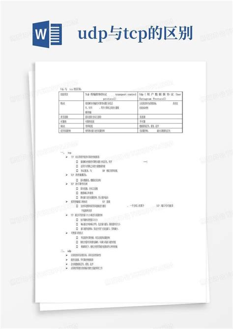 Udp与tcp的区别word模板下载编号qrzjwbpm熊猫办公