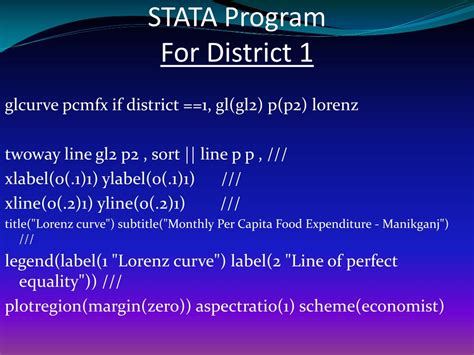 Ppt Measure Of Inequality Gini Coefficient And Lorenz Curve Spss Stata Powerpoint