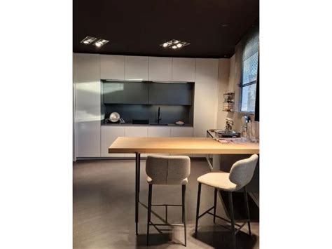 Cucina Bianca Moderna Lineare Ak Project Anta Step Arrital In Offerta Outlet