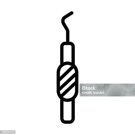 치과 의사 컬렉션에서 치과 프로브 아이콘 얇은 선형 치과 프로브 치과 의사 흰색 배경에 격리 된 거울 윤곽 선명 도 아이콘 라인 벡터 치과 프로브 기호 웹 및 모바일 기호