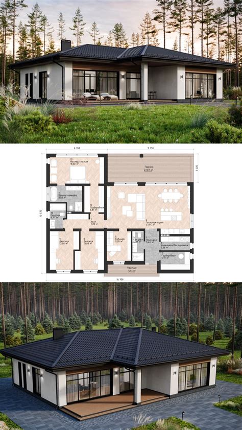 Проект одноэтажного дома ГБ 180 Minimal House Design Architectural House Plans Cottage House