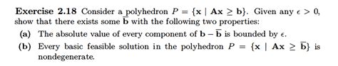 Exercise Consider A Polyhedron P X Ax B Chegg