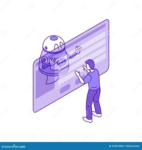 Holographic Chat Bot Composition Stock Vector Illustration Of